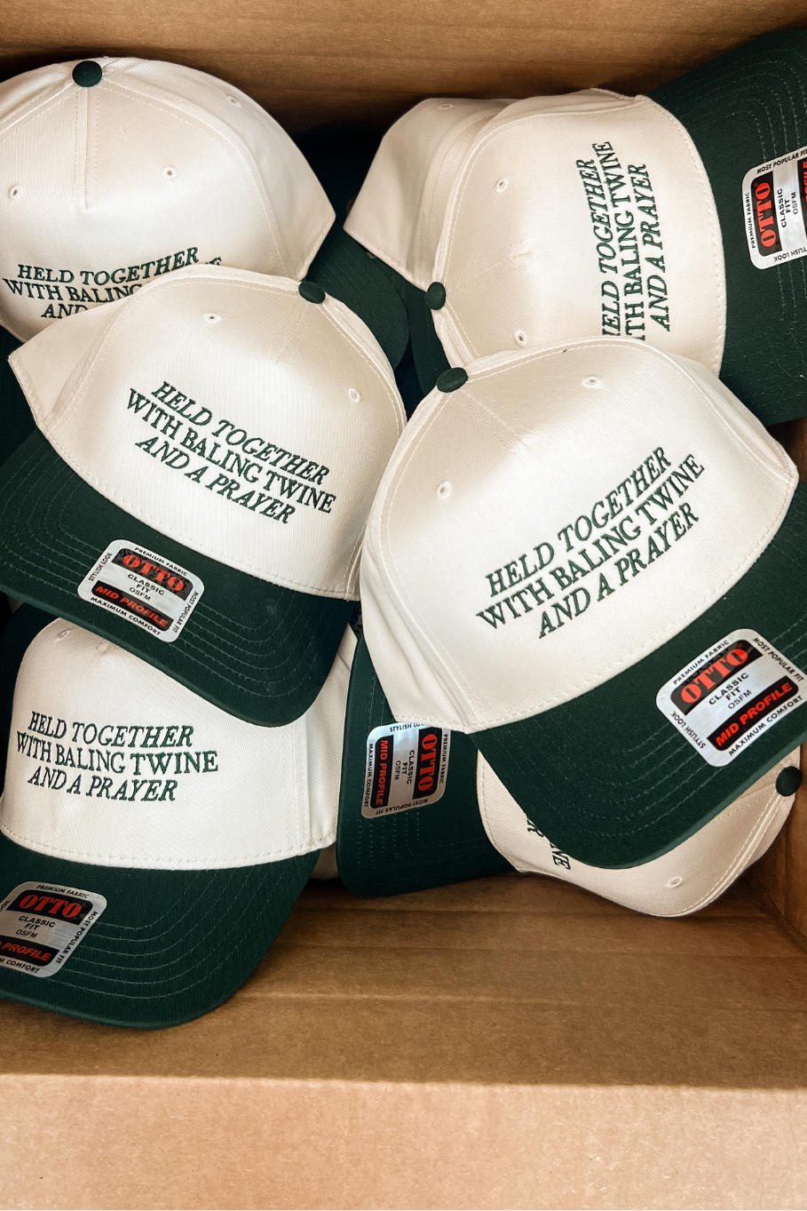 Baling Twine Trucker Hat in Natural/Dark Green – Oak Barn Beef